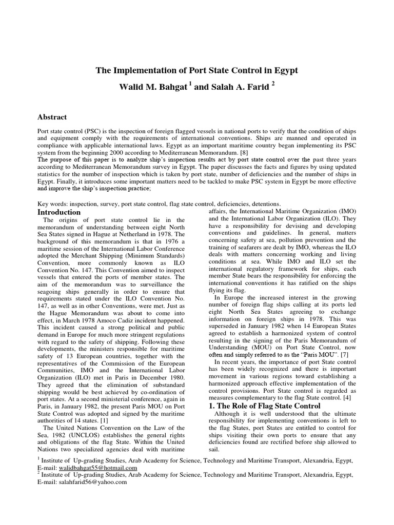 6995 - 238 - 3 - Final PSC Paper.4 | PDF | Ships | Shipping