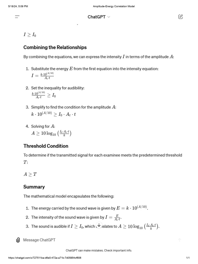 Amplitude-Energy Correlation Model2 | PDF | Motion (Physics) | Mechanics