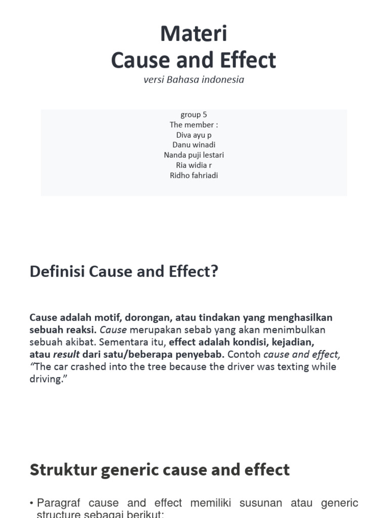 Materi cause and effect | PDF | Noun | Phrase