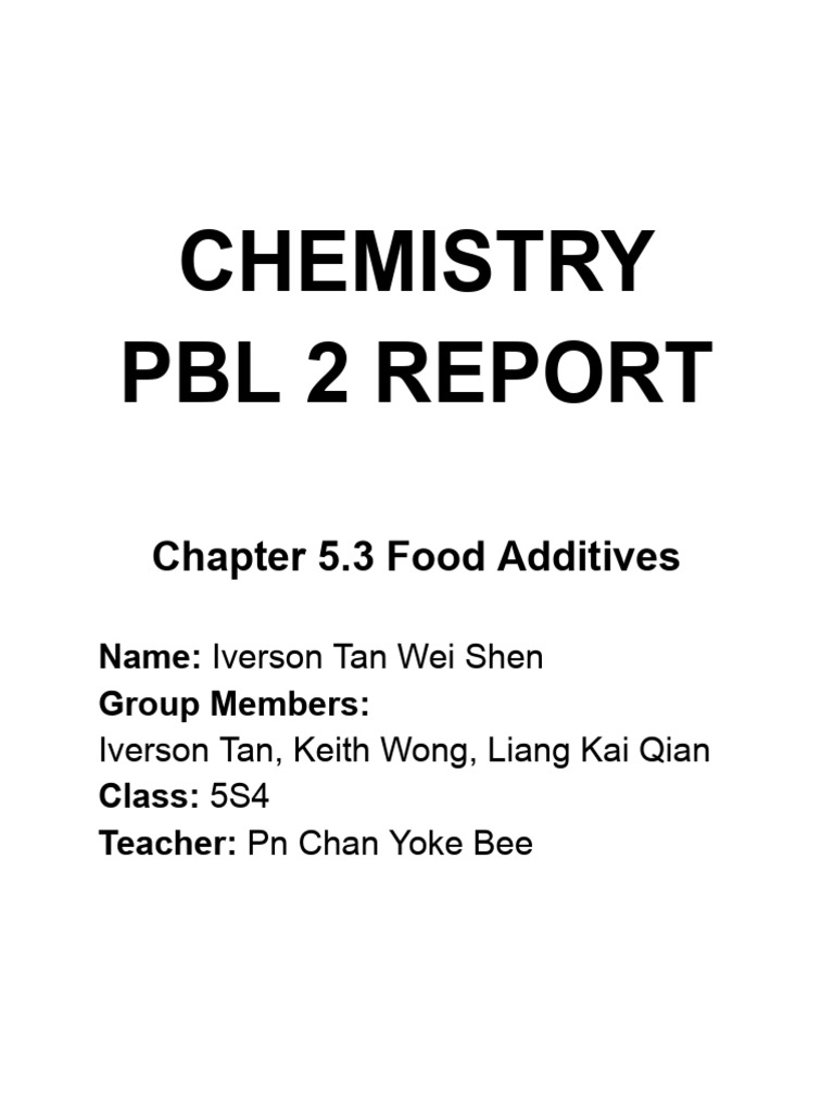 Form 5 Chemistry PBL 2 Report | PDF | Ice Cream | Chocolate