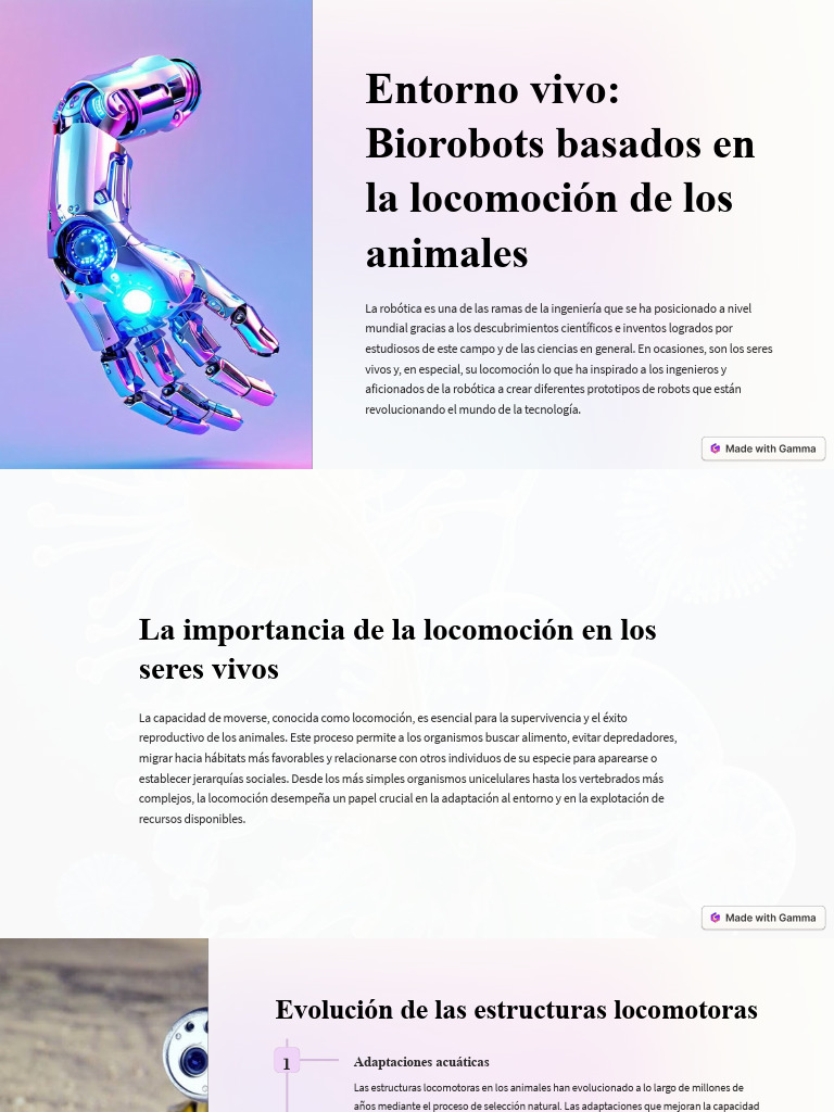 Entorno Vivo Biorobots Basados en La Locomocion de Los Animales | PDF | Evolución | Seleccion ...
