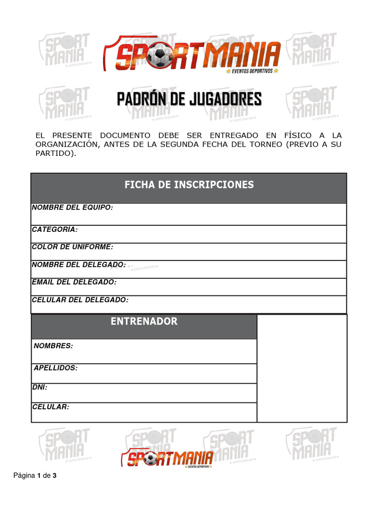 Padrón Sportmania PDF | PDF | Documento de identidad | Control de ...