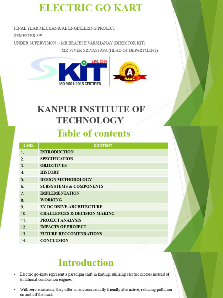 Electric Go Kart PPT 1 | PDF | Engines | Vehicle Technology
