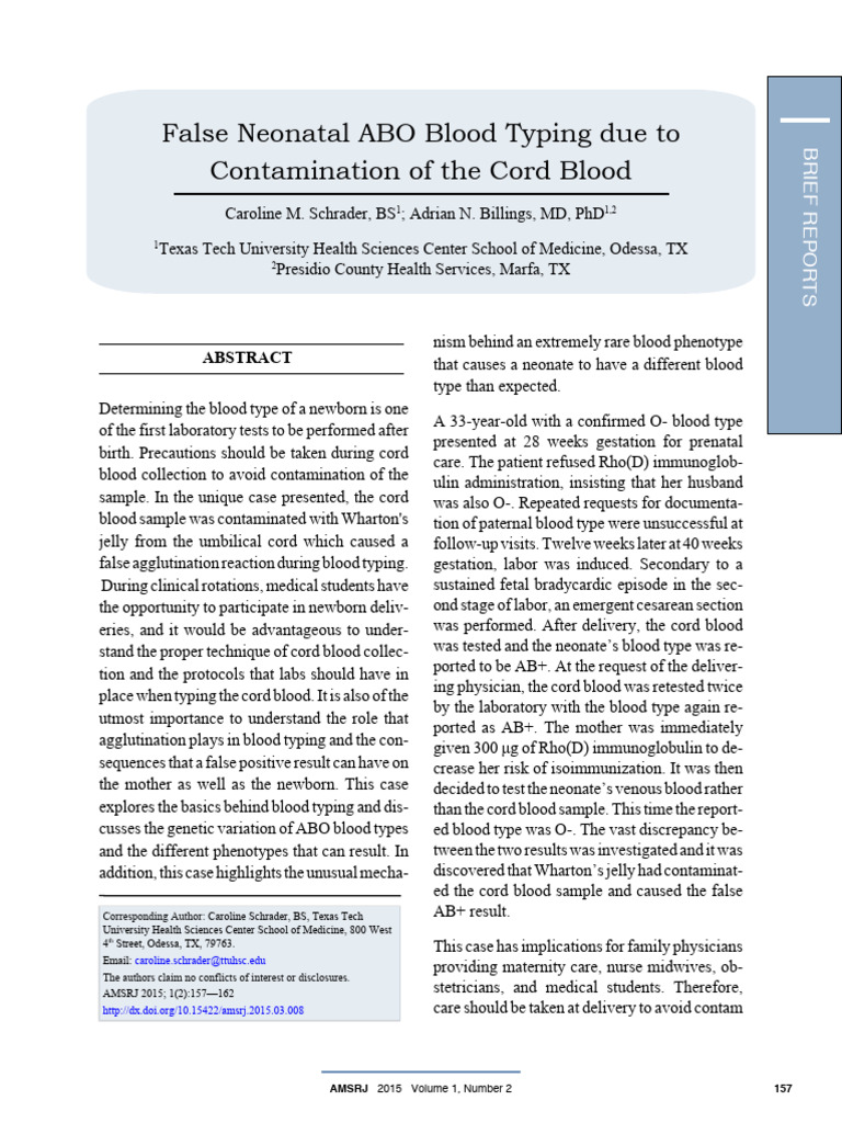 Abo Blood Group of Neonates | PDF | Blood Type | Blood Plasma