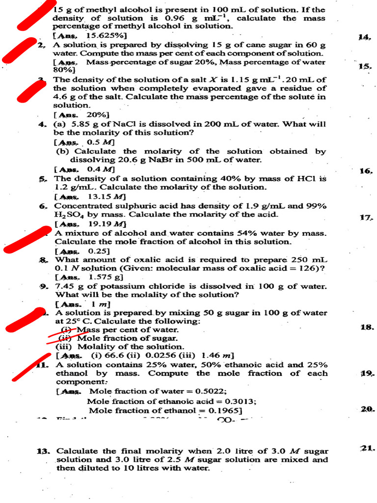 Concentration Terms Assignment | PDF | Molar Concentration | Concentration