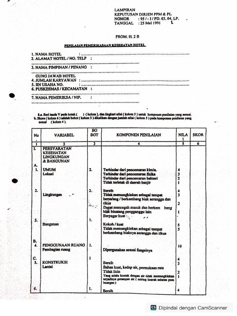Form IKL Hotel | PDF