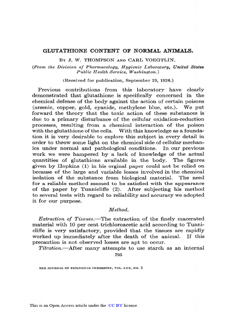Glutathione Levels in Normal Animals | PDF | Titration | Chemistry