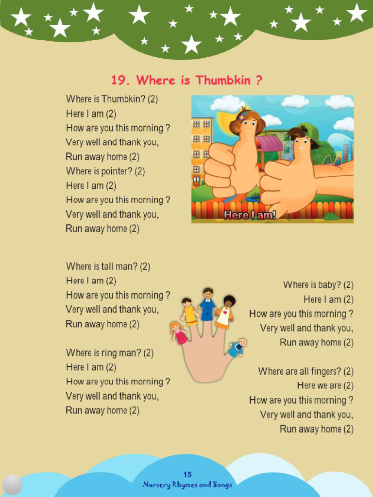 Where Is Thumbkin | PDF