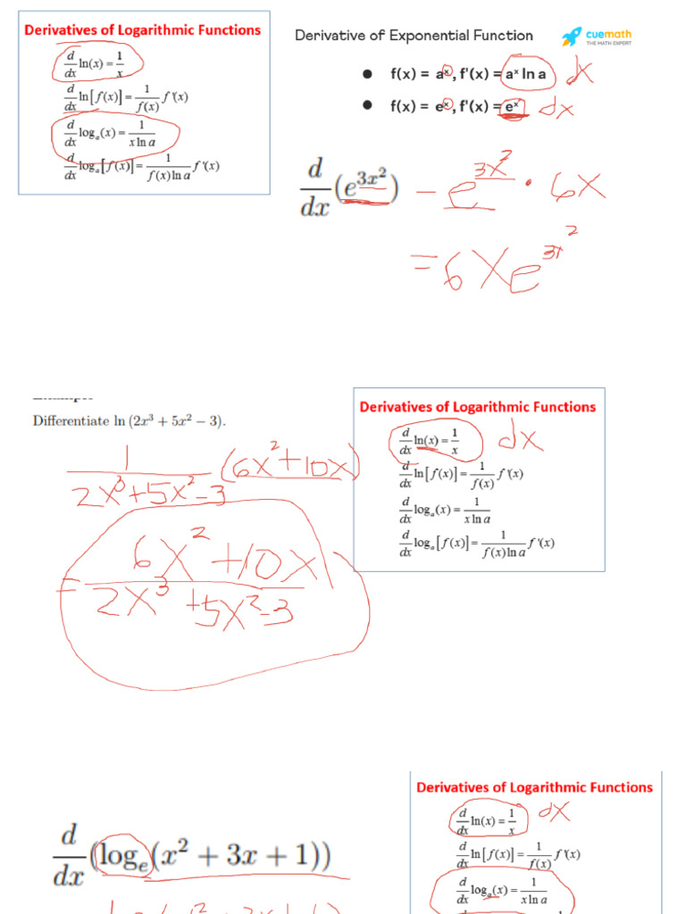 Log And Exponential Derivative Higher Derivative Pdf