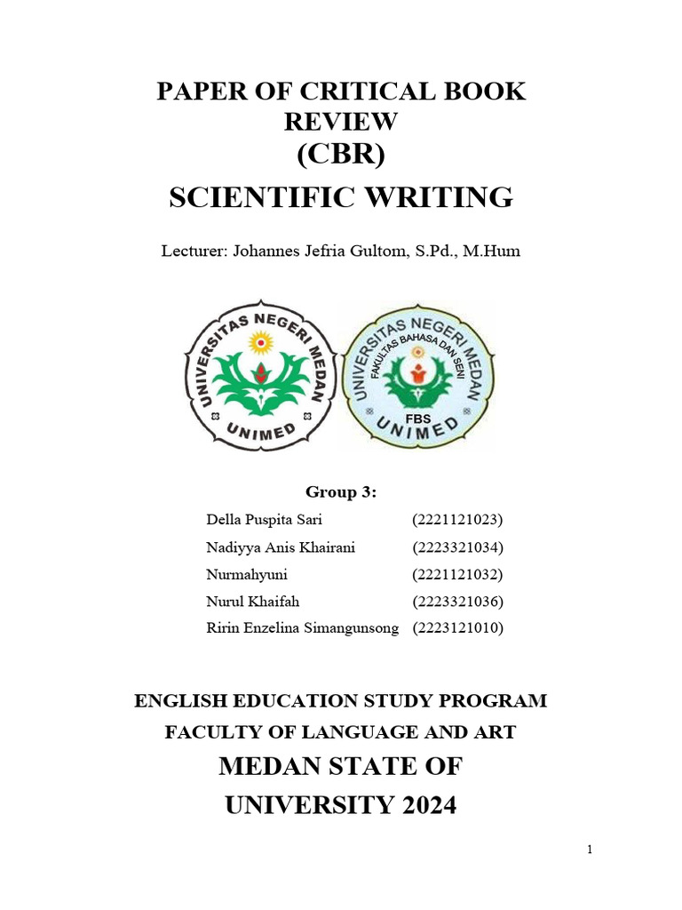 Group 3 CBR of Scientific Writing | PDF | Books | Scientific Method