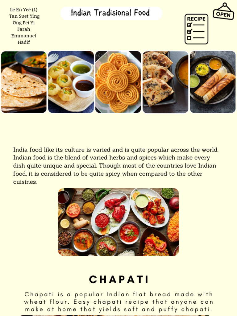 Indian Tradisional Food | PDF | Indian Cuisine | Dough