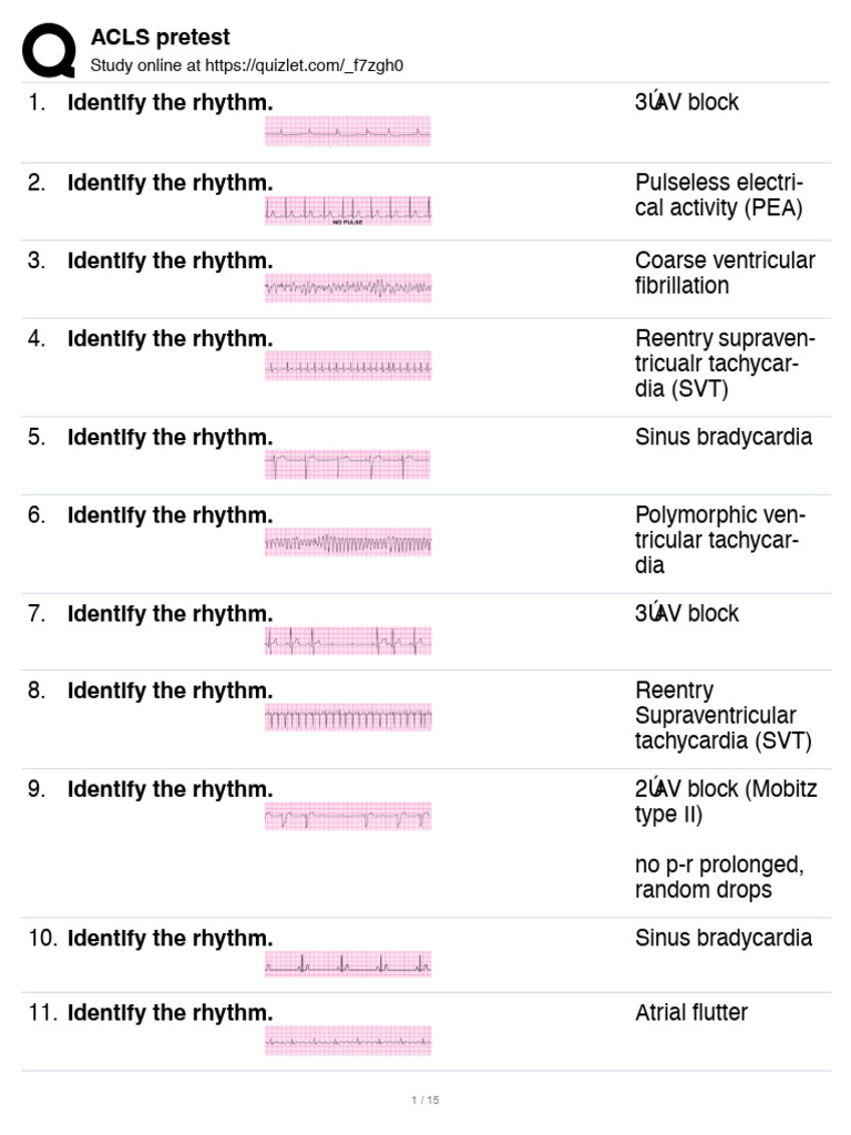 ACLS Pretest | Download Free PDF | Cardiopulmonary Resuscitation ...