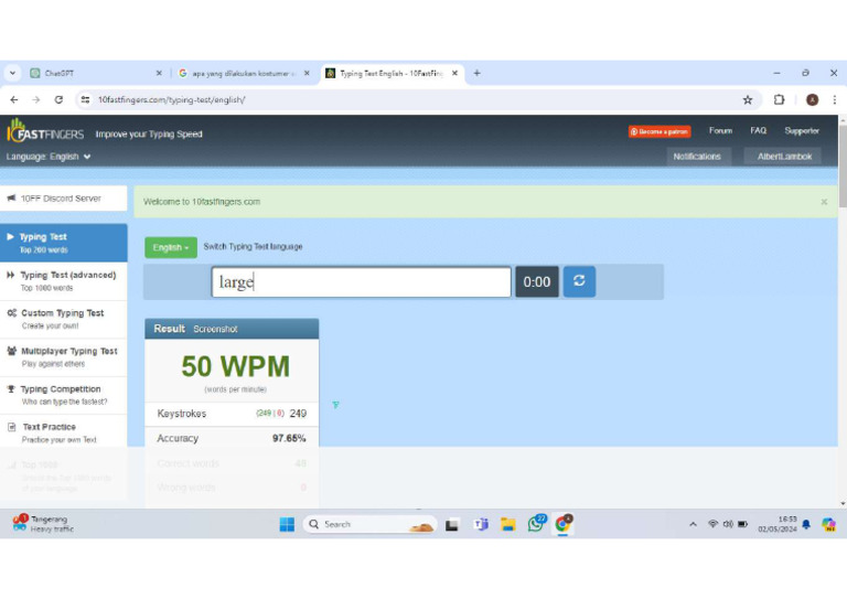 Typing Tes English | PDF