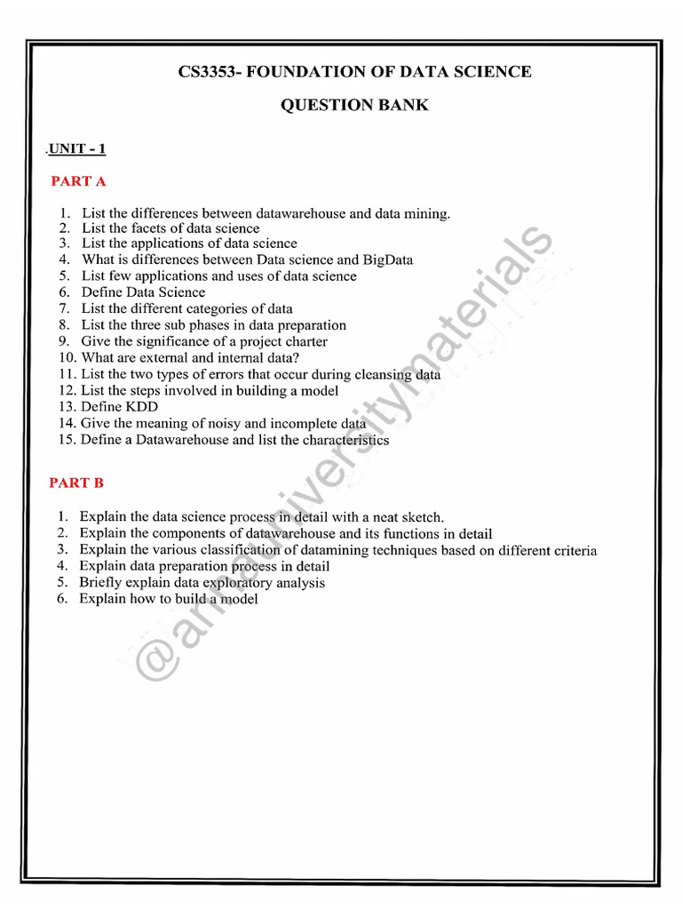 FDS Important Questions | PDF