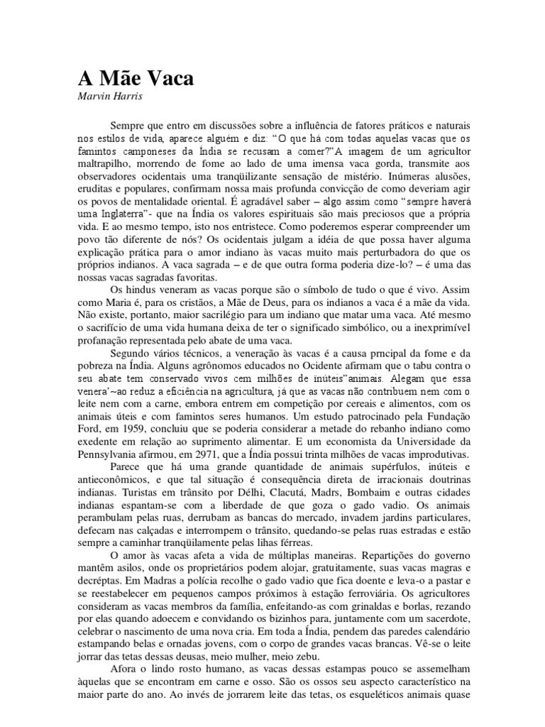 A Mãe Vaca | PDF | Gado | Fome
