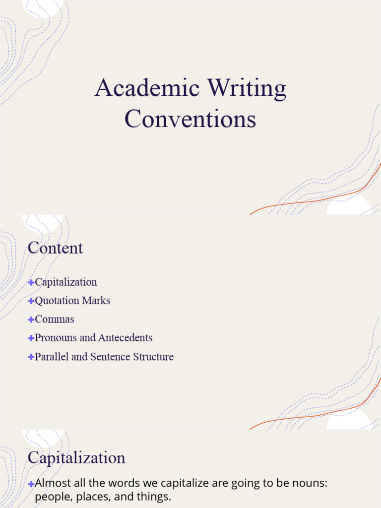 Academic Writing Conventions Guide | PDF | Pronoun | Comma