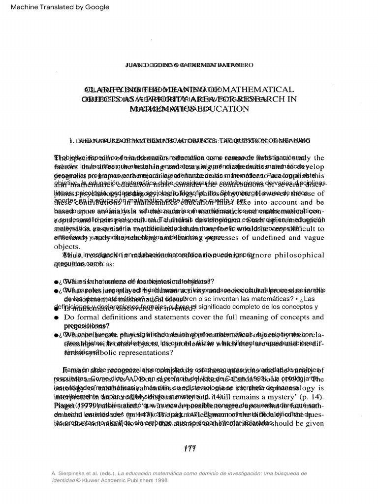 Godino&Batanero 998 Clarifying Meaning | PDF | Matemáticas | Estadísticas