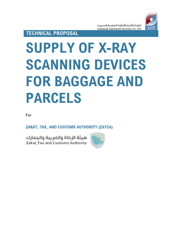 Technical Proposal - Supply of X-ray Scanning Devices for Baggage and Parcels - ZATCA | Download ...