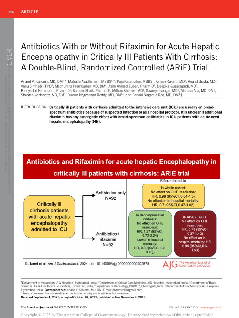 Antibiotics With or Without Rifaximin For Acute.20 | PDF | Medicine ...