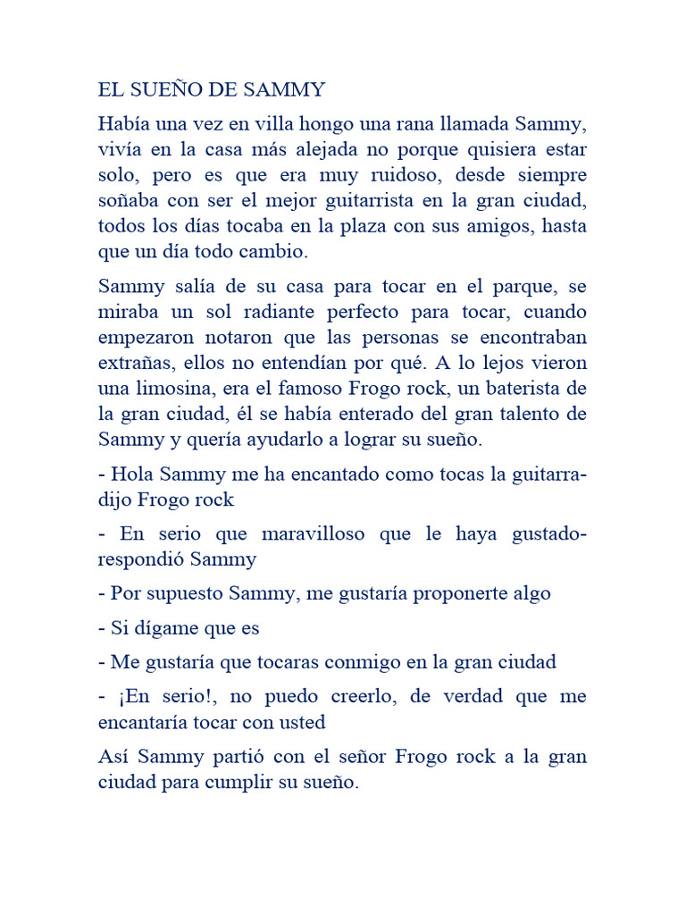 El Sueño de Sammy | PDF