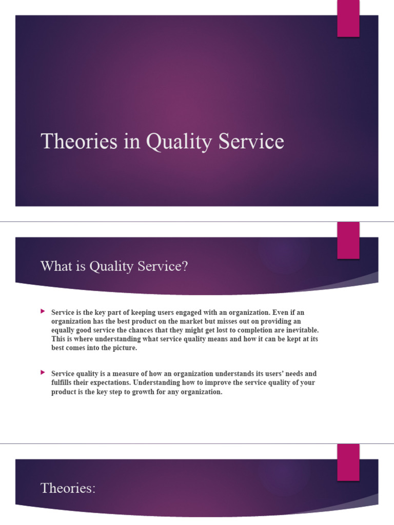 Theories in Quality Service 1 | PDF | Business Process | Business Economics