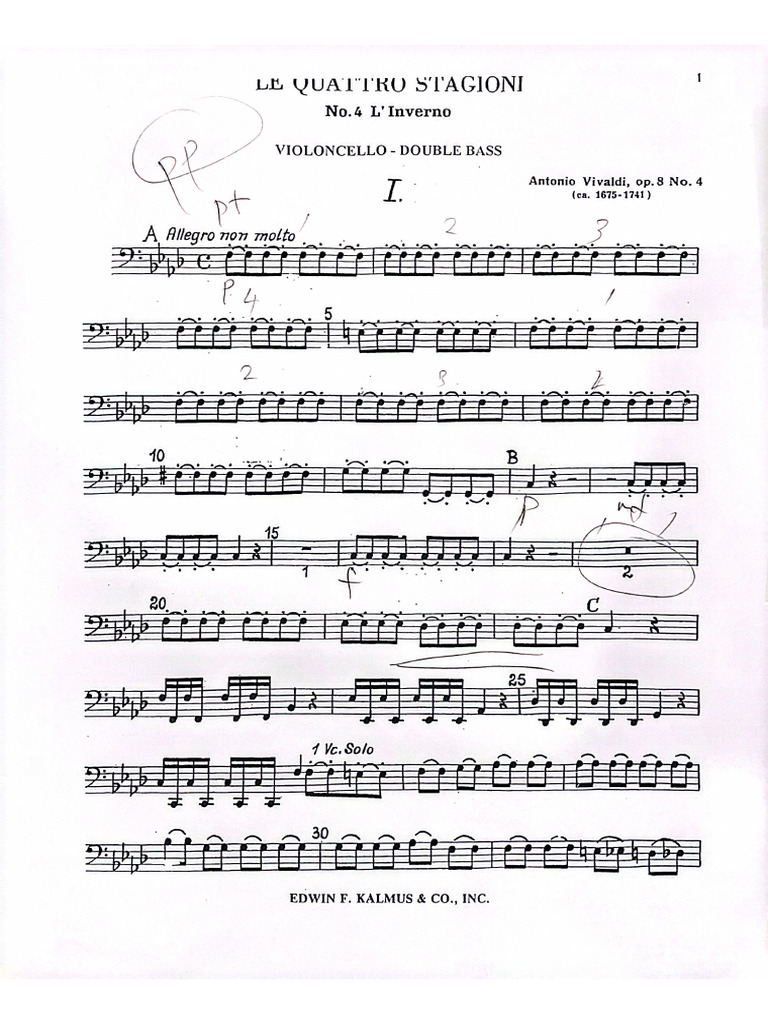 Vivaldi - Winter - Cello | PDF