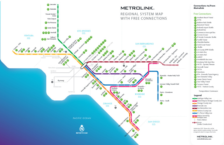 Metrolink Map | PDF | Southern California | Public Transport