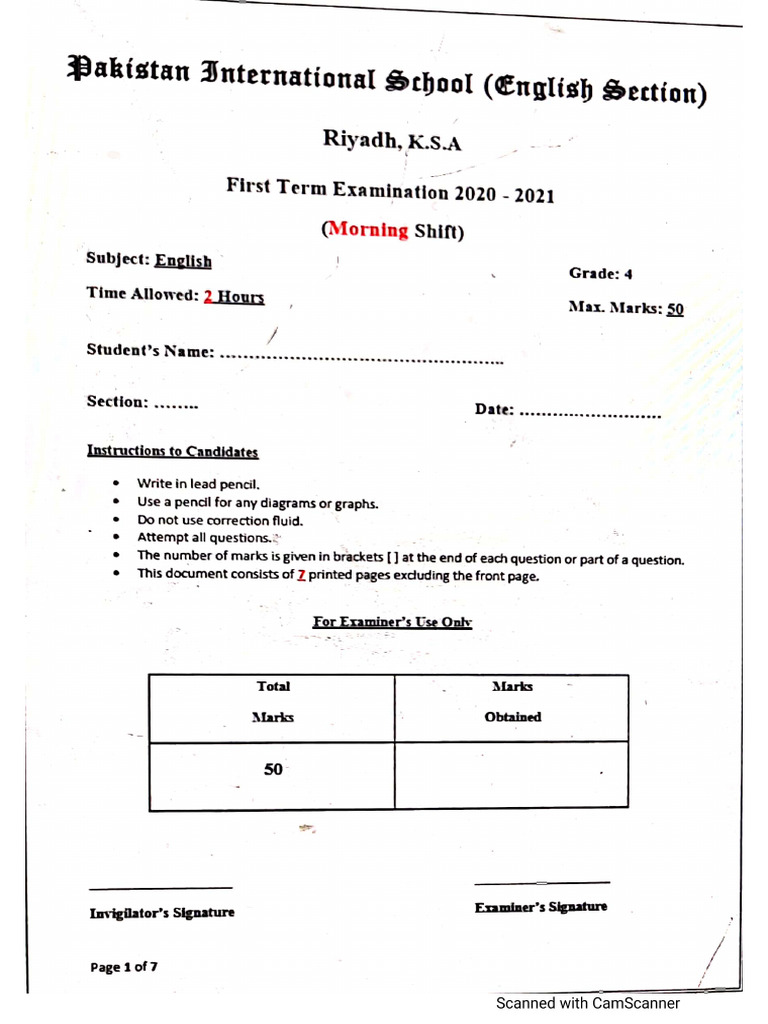 English 1st Term 4 | PDF