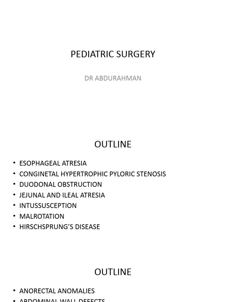 Pediatric Surgery | PDF | Esophagus | Pancreas