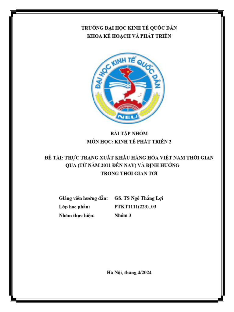 BTL KTPT 2 Nhóm 3 | PDF