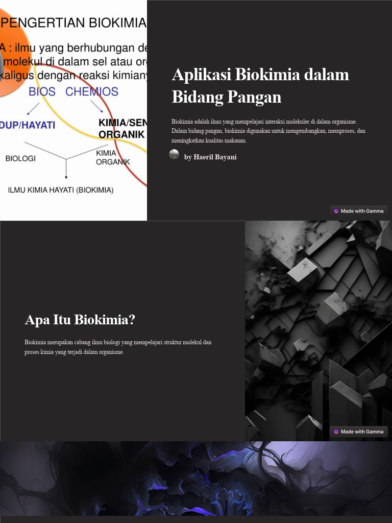 Aplikasi Biokimia Dalam Bidang Pangan | PDF | Kesehatan Holistik | Teknologi & Rekayasa