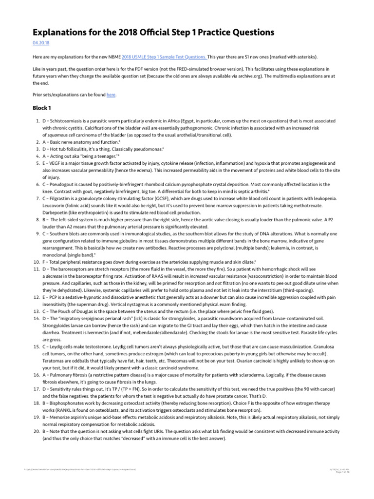 18explanations For The 2018 Official Step 1 Practice Questions - Ben ...