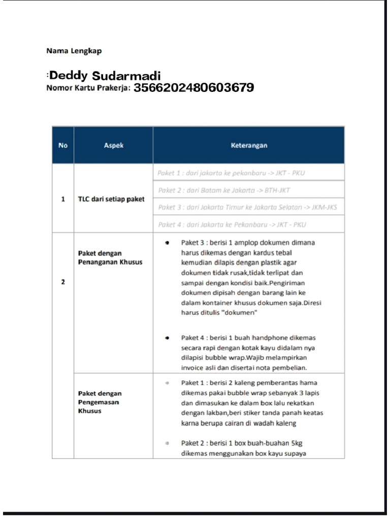 TPM 1 Menentukan Kode Resi, Jenis, Dan Rute - [Deddy Sudarmadi] | PDF