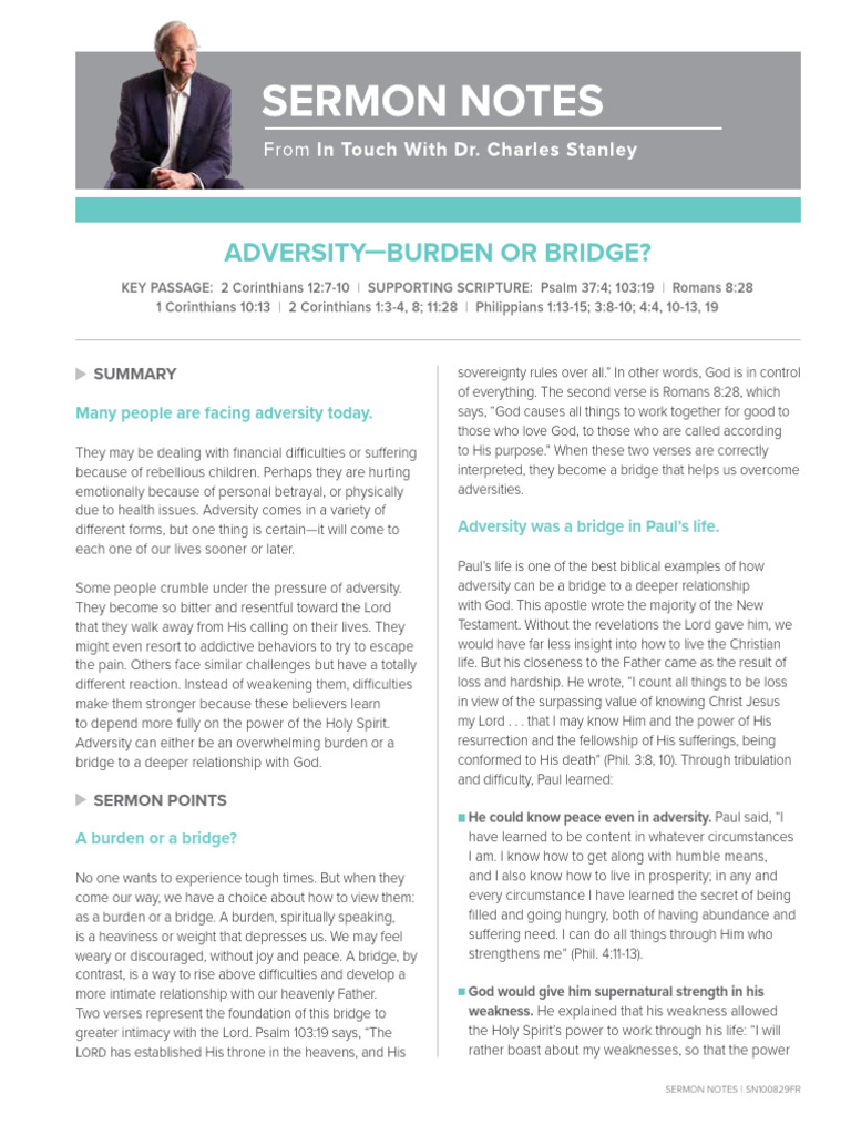 Adversity Burden or Bridge | PDF | Paul The Apostle | Jesus