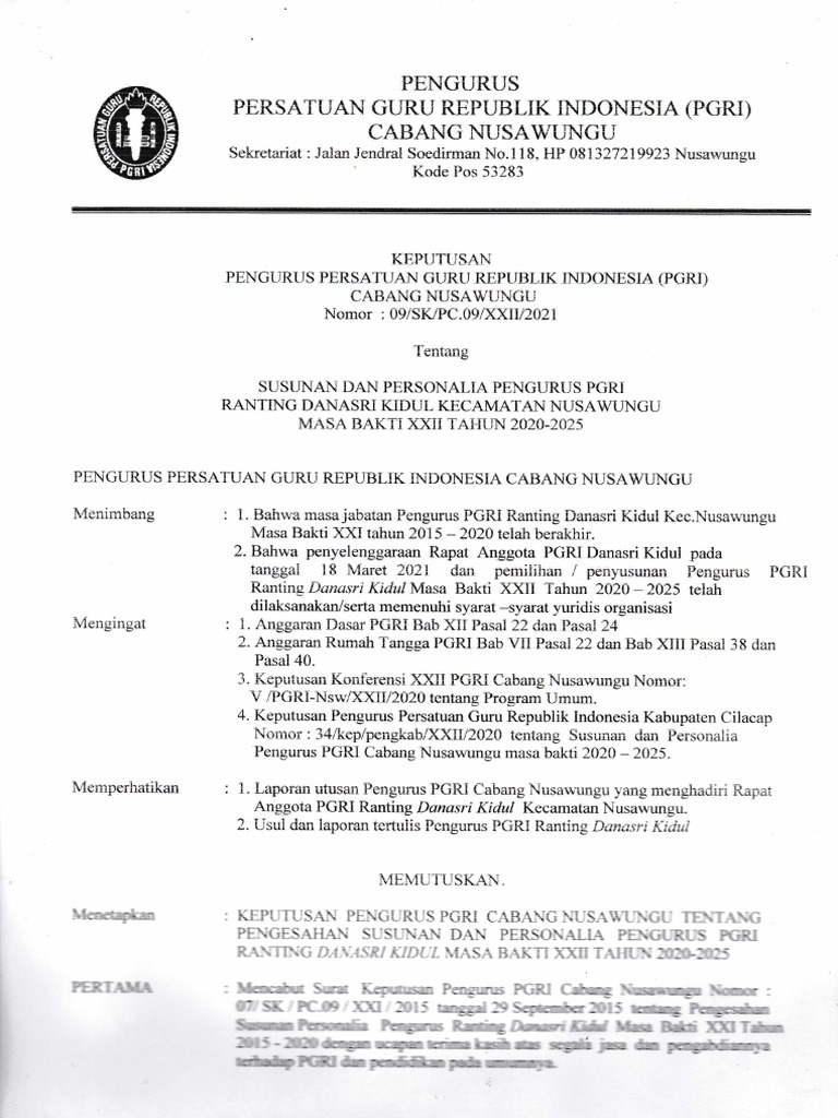 SK PGRI Pak Sugiarto, S.PD | PDF