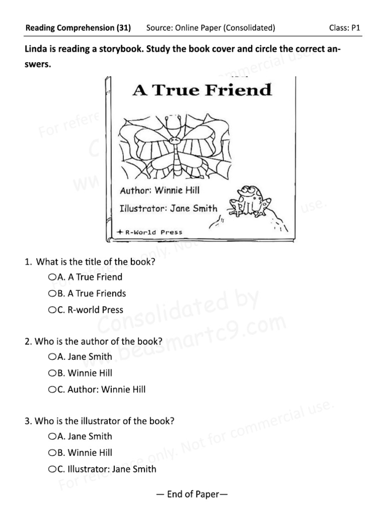 31-35 P1 English Reading Comprehension | PDF