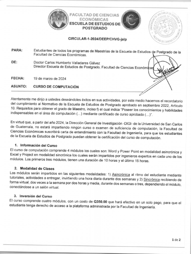 CIRCULAR 1 2024 DEEP CHVG Jalp | PDF