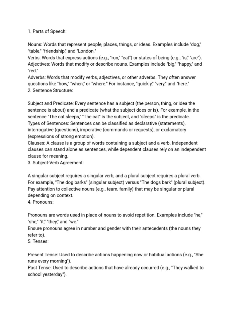 English Grammar Lesson_ Foundations | PDF | Subject (Grammar) | Sentence (Linguistics)