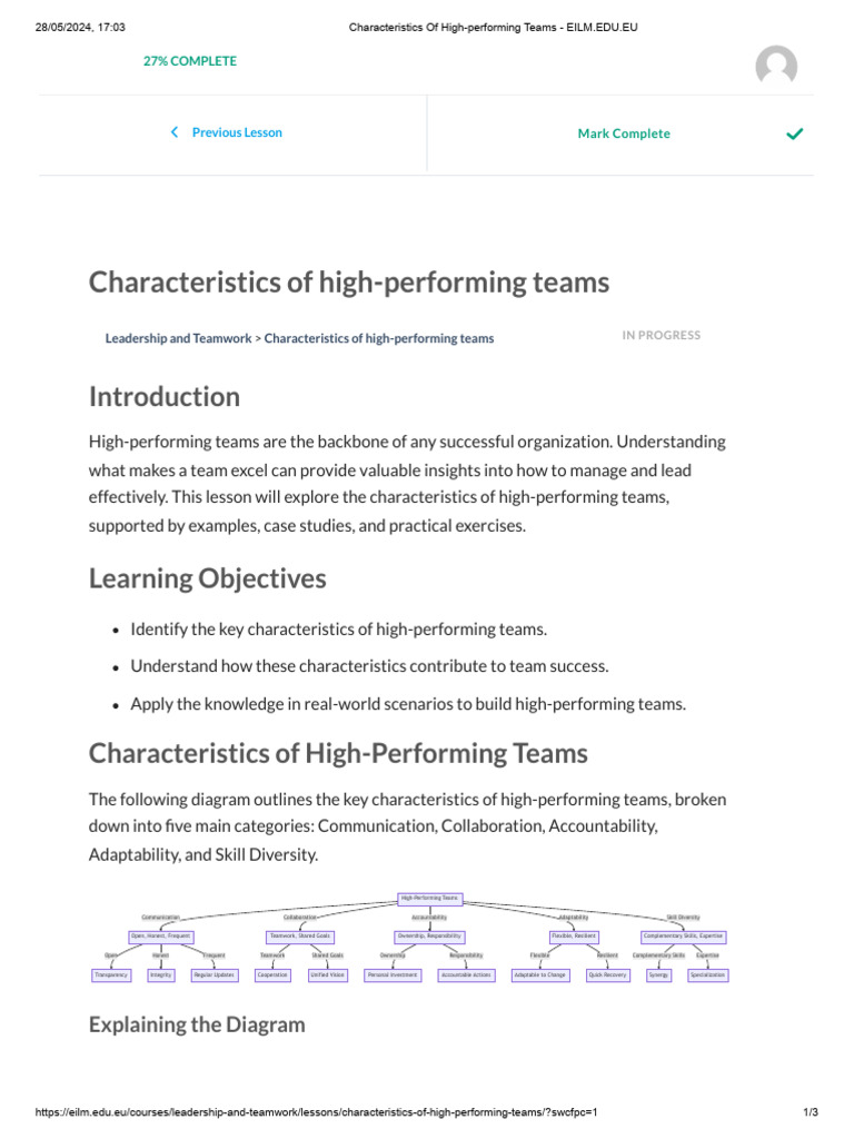 Characteristics of High-Performing Teams - EILM - EDU.EU | PDF ...