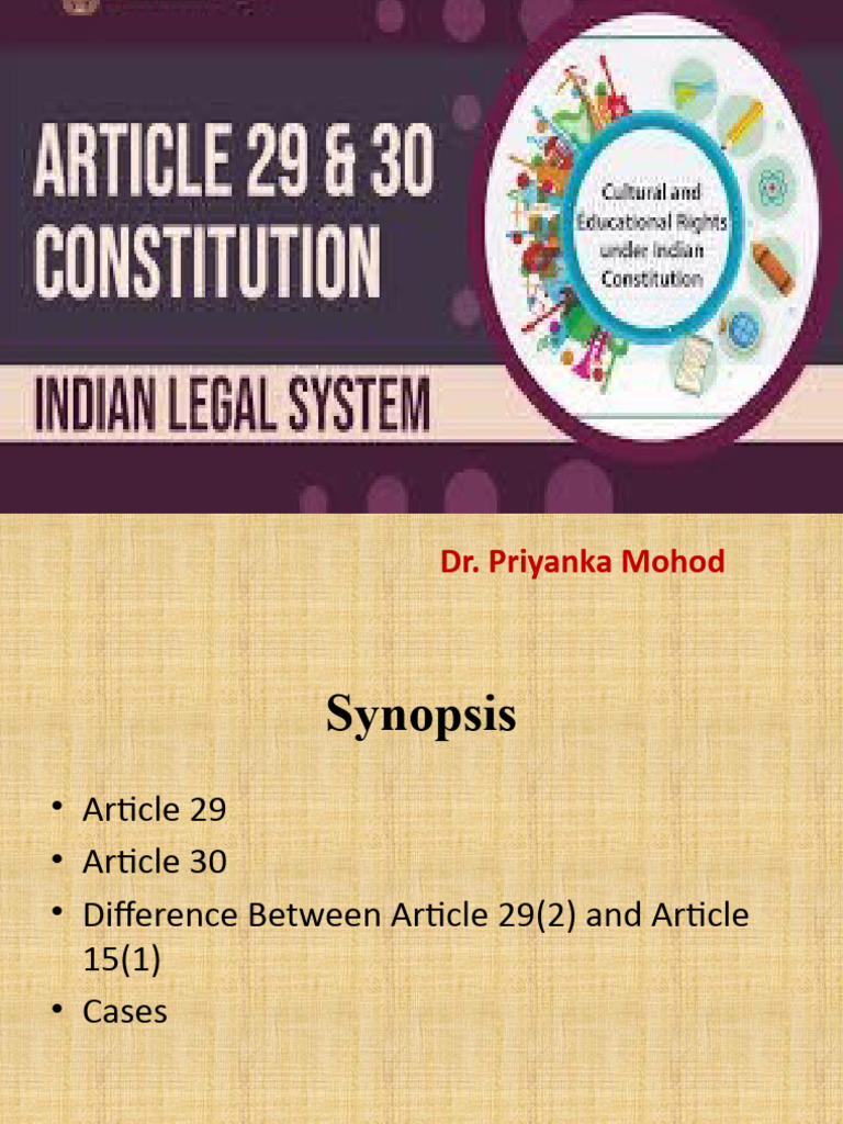 Module 10 - Article 29-30 | PDF | Minority Group | Justice