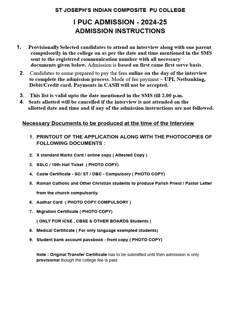 PUC Admission Guide 2024-25 | PDF | Payments | Banking Technology