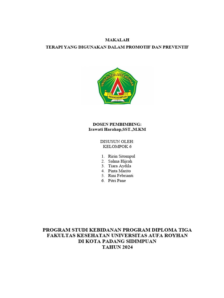 Terapi Promotif dan Preventif Kesehatan | PDF | Pengembangan Diri ...