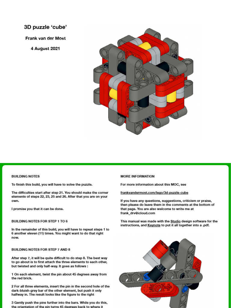 3D Puzzle Cube Building Instructions | PDF