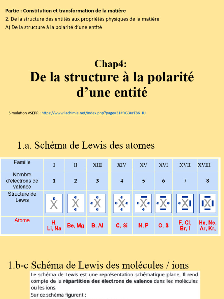Polarité et structure des entités chimiques | PDF | Polarité (chimie ...