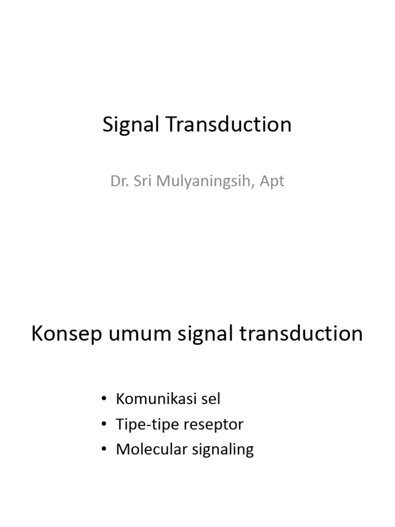 Signal Transduction | PDF | Sains & Matematika