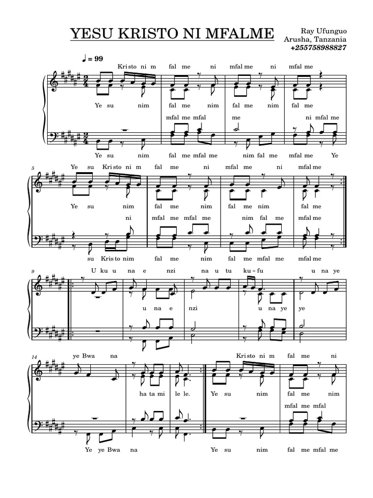 Yesu Kristo Ni Mfalme - Ray Ufunguo Arusha Tanzania | PDF