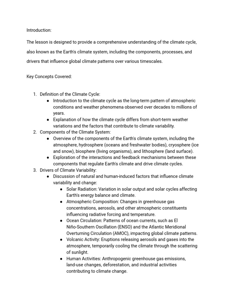 Climate Cycle Reviewer | PDF | Climate | Atmospheric Sciences