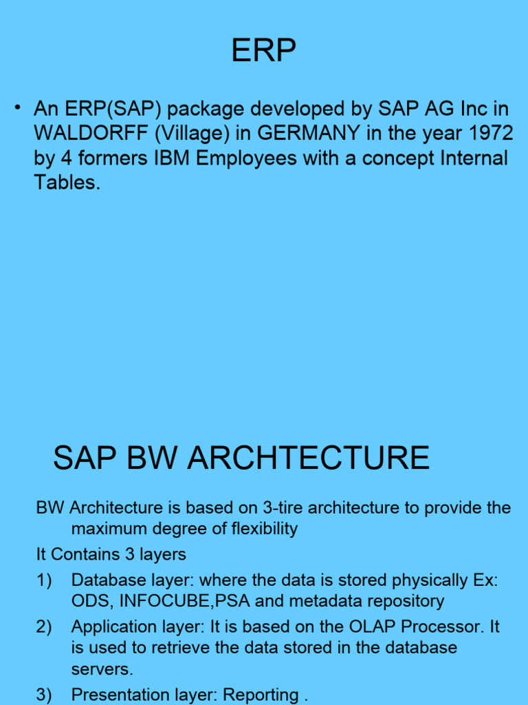 SAP BW Architecture and Components Guide | PDF | Databases | Electronic ...