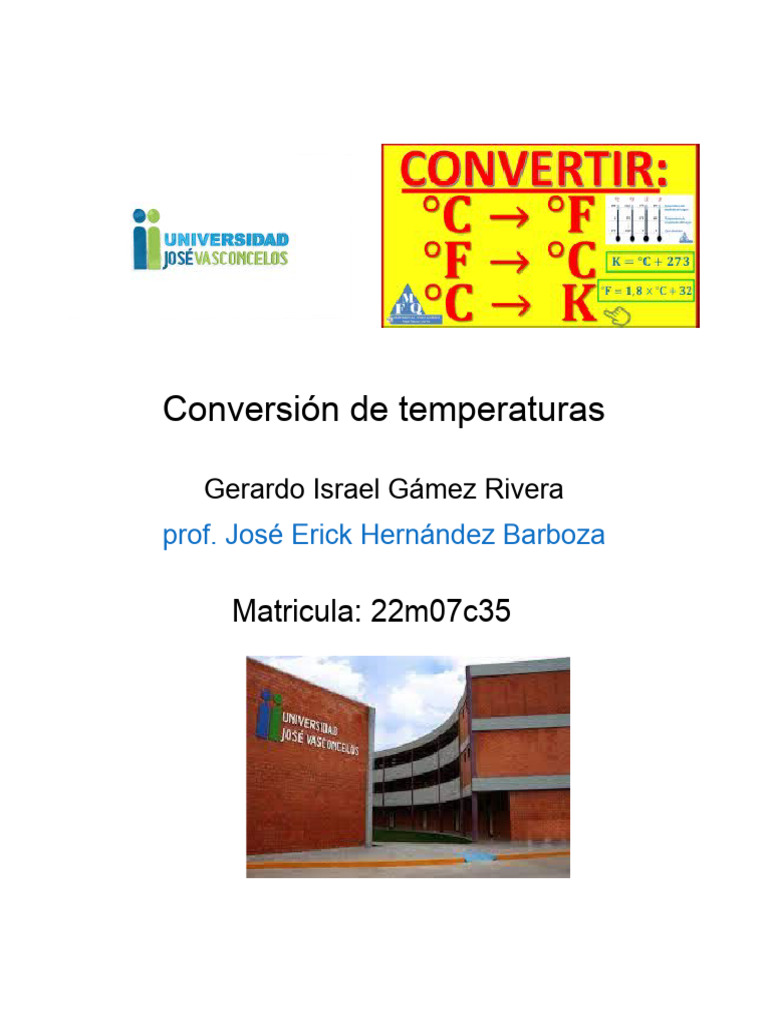 Tarea de Conversión | PDF | Fahrenheit | Termodinámica