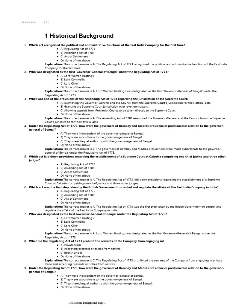 Historical Background | PDF | British Raj | Jurisdiction